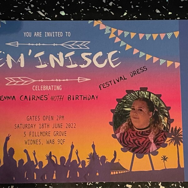 Personalised Festival Invitations - Etsy