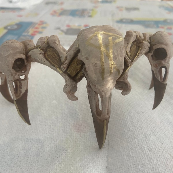 Raven Skull Tiara Headband Bone 3d Printed (5pts) - Etsy