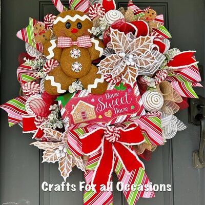 Gingerbread Wreath Attachment, Gingerbread Couple, Christmas Gingie ...