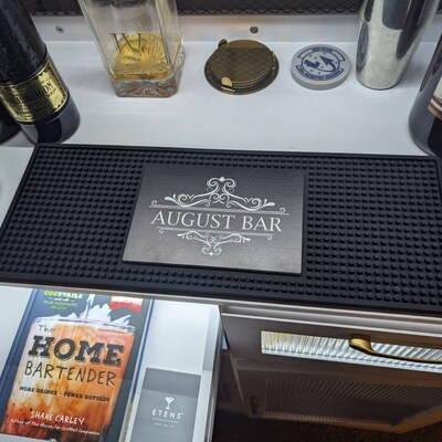 Personalized Cocktail Bar With Drinks Bar Mat, Customized Bar Mat, Home ...