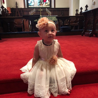 White Baby Dress, Girl Baptism Dress, Baptism Cake Topper, Taufkleid ...