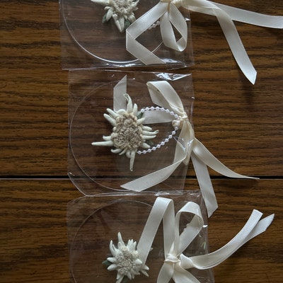 REAL Dried Flower Edelweiss Blossom Gift Ornament 3heart Shaped ...