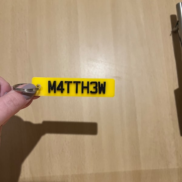 4D Number Plate Key Ring - Etsy