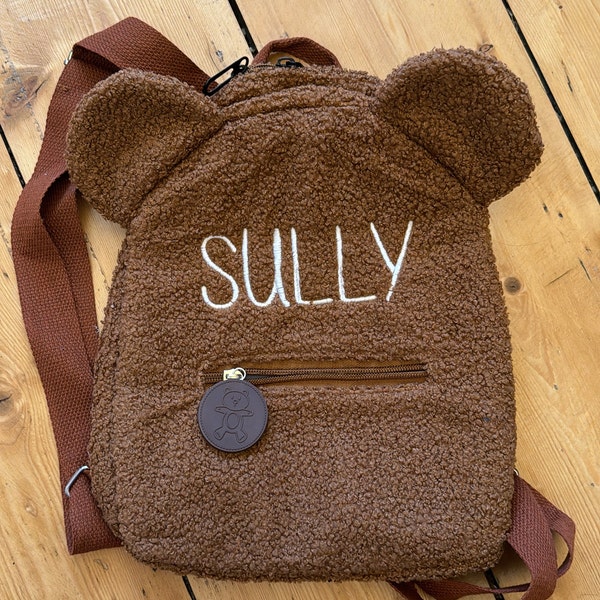 Teddy Bear Backpack Toddler Backpack, Custom Name Backpack Embroidered ...
