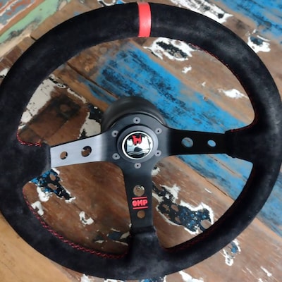 Steering Wheel Fits VW Custom Rebuld Wood Black Leather 350mm - Etsy