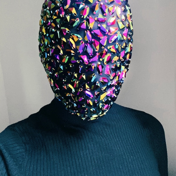 Red Monster .. Custom Masquerade Mask Handmade Covered Red Jewels - Etsy