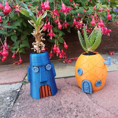 Spongebob & Squidward House Planters Various Sizes / Bikini Bottom ...