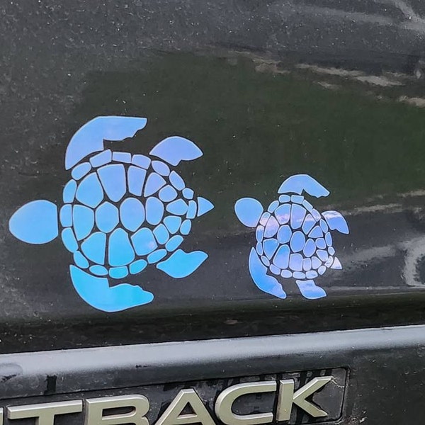 Holographic Sea Turtle Decal, Car Decal, Vinyl Decal, Yeti Decal ...
