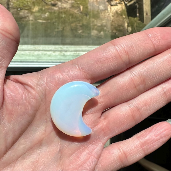 1.2 " Crystal Carved Moon, Gemstone Moon, Natural Crystal Moon, Moon ...