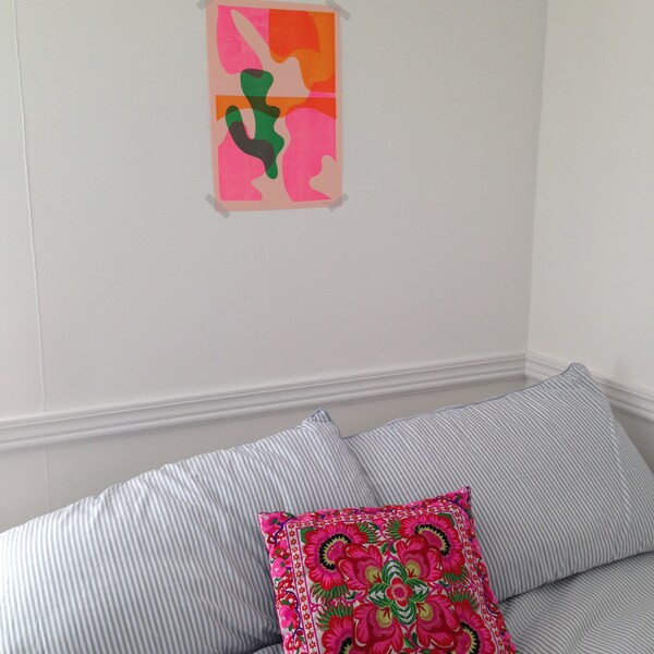 Repeat Floret Green A4 Print / Abstract Riso Print / Recycled Paper ...