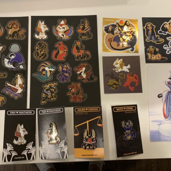 TINY PANTHEON Pin Art Sticker Sheets. Metallic Vinyl Egyptian Mythology ...