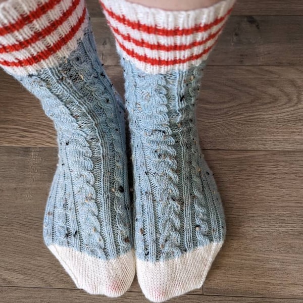 Easy Cable Sock Knitting Pattern ~ Beginner Friendly ~ the Cider House ...