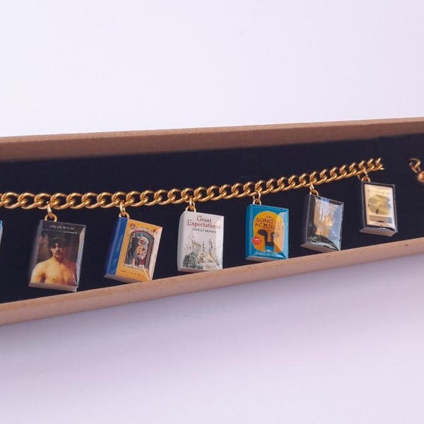 Custom Made Book Charm Bracelet (gold or Silver) - Etsy