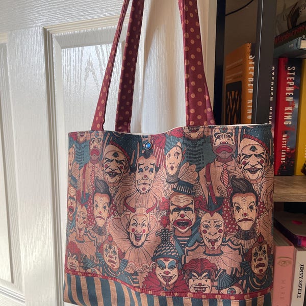 Creepy Circus Clowns Shoulder Bag Purse Scary Monsters Handbag Tote ...