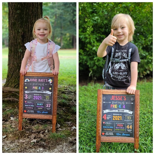 Chalkboard Back to School Sign, First Day or Last Day, Editable and ...