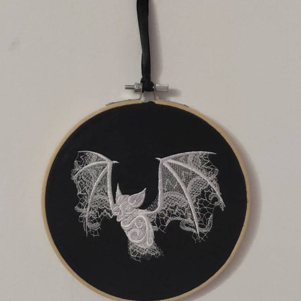Lace Bat Embroidered Wall Decor, Machine Embroidery, Wall Hanging ...