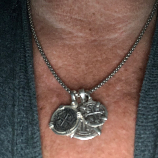 Sterling Silver Small Atocha Shipwreck Coin Replica in Custom Bezel ...