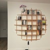 Wood Wall Shelf, Hanging Bookcase, Modern Sphere Book Display, Office ...