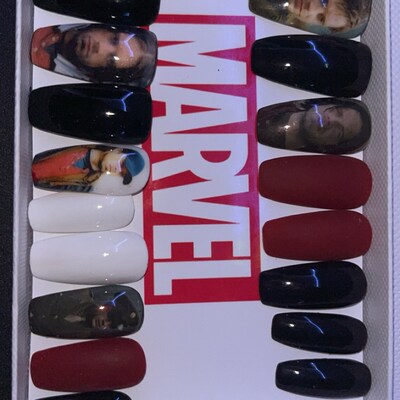 Full Set of Acrylic Nails.. inspired LABYRINTH David Bowie. Any Shape ...