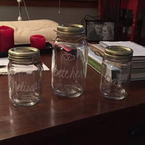 3 Mason Jars, Sand Ceremony, Unity Jars, Mason Jars, Personalized ...