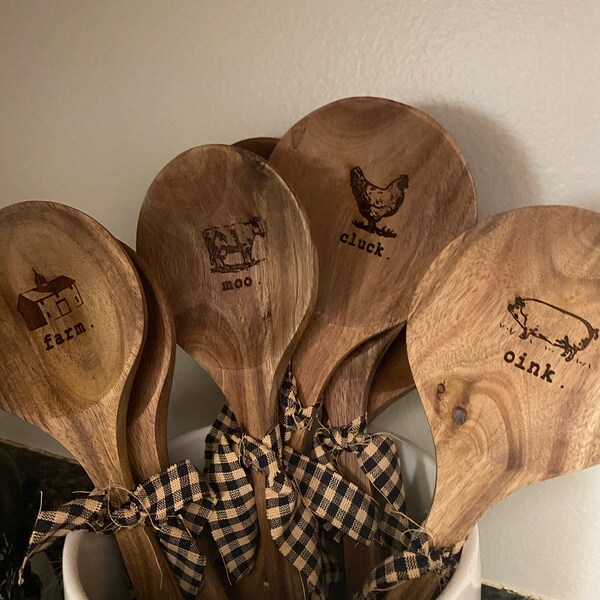 Rae Dunn Inspired Wooden Spoons - Etsy
