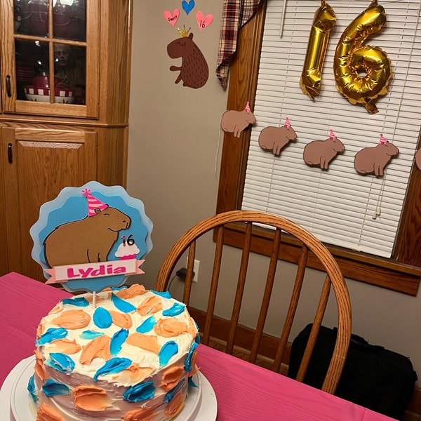 Capybara Cake Topper- Personalized - Etsy