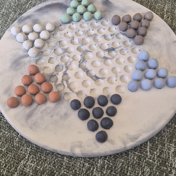 LUDUS | Concrete Handcrafted Board Game | Concrete Chinese Checkers ...