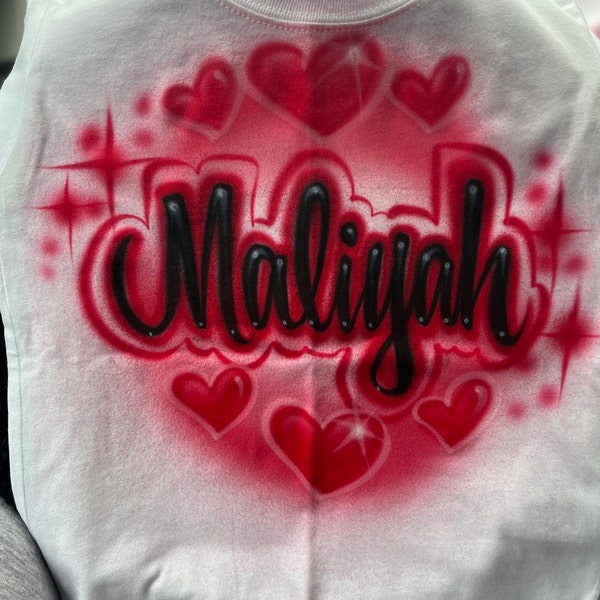 Airbrush T Shirt Script Swirly Name - Etsy
