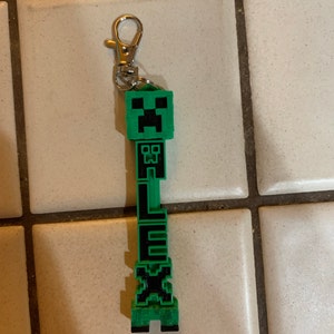 Minecraft Creeper Personalized Custom Name Tag Keychain - Etsy