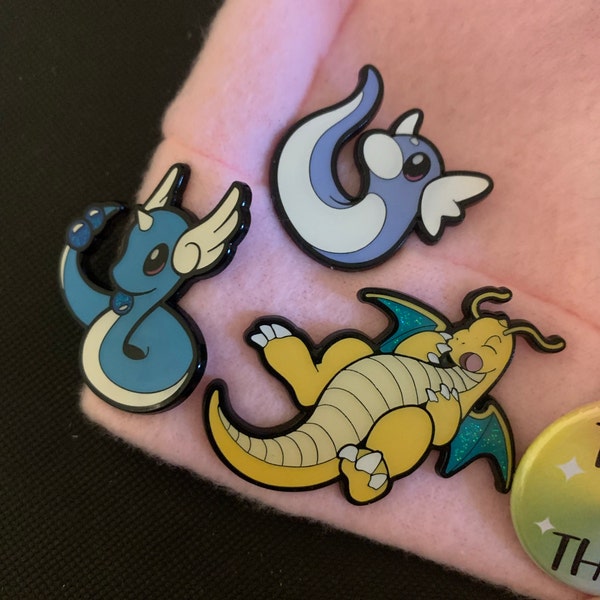 Dragonite Dragonair Dratini Pokemon Enamel Pin, Lapel Pin, Hat Pin - Etsy