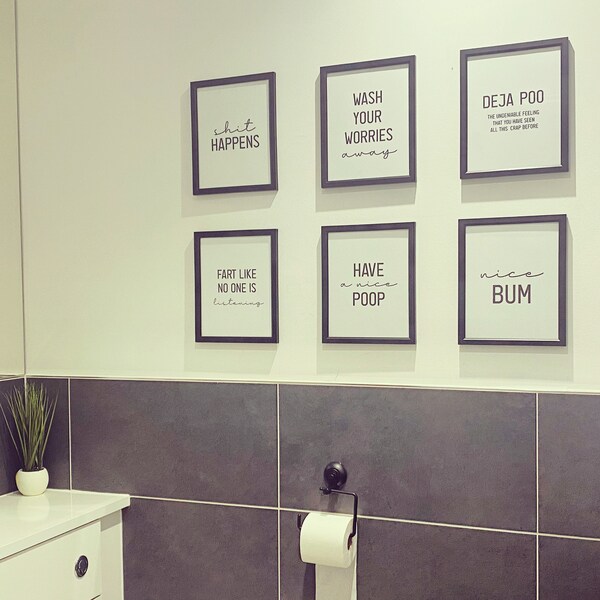 Bathroom Prints Minimalist Wall Art Décor Typography Poster - Etsy UK