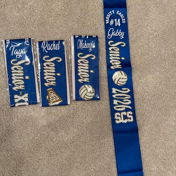 VOLLEYBALL Senior Sash, Graduation Sash, Cheer Sash, Dancer Sash,soccer ...