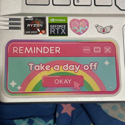 Custom Reminder Popup Sticker Cute Personalized Message Laptop Sticker ...