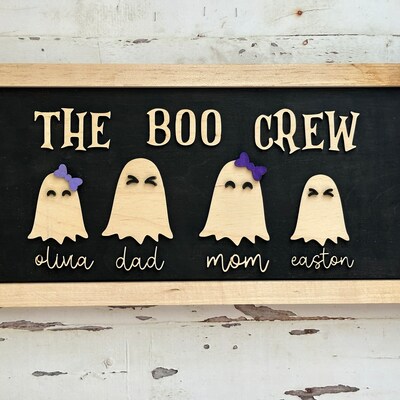 Halloween Ghost Family Sign SVG, Cute Ghosts Svg, Halloween Sign Svg ...
