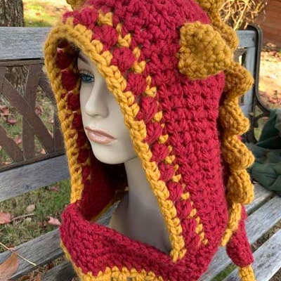 Crochet PATTERN Lucky Dragon Hood & Cowl Crochet Hood Pattern, Hooded ...
