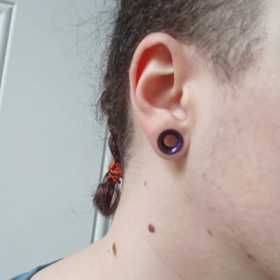 Hecate Moons Ear Weights Black Steel Crescent Moon Hangers Pair Ear ...