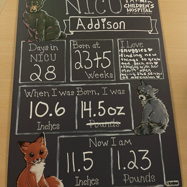 Cohas NICU Milestone Board for Premature Babies and Neonatal Nursery ...