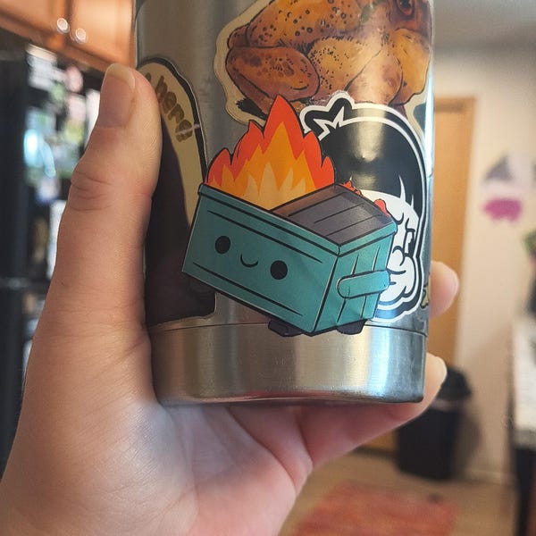 Dumpster Fire Sticker - Etsy