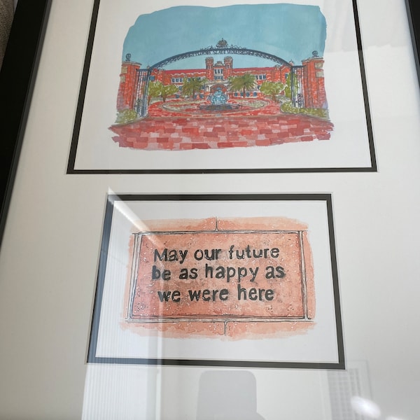 Florida State University Westcott Fountain Famous Brick Print / FSU Art ...