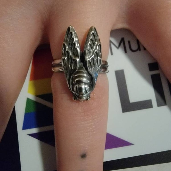 Silver Cicada Ring Sterling Silver Insect Ring Witch Ring Bug Ring ...