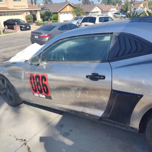 Race Car Number Plate - Permanent Vinyl or Reusable Magnet - Custom ...