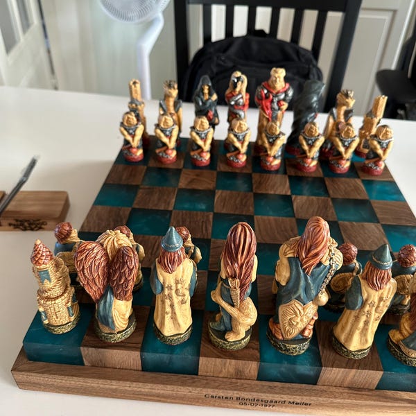 Handmade Large Illuminated Chess Set, Epoxy Resin Chess,unique Chess ...