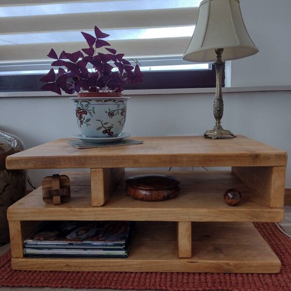 Floating TV Unit Rustic Wall Mounted Television Shelf Wooden TV Stand ...