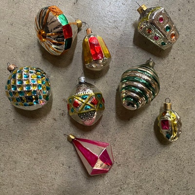 BALL Glass Vintage Christmas Tree Ornament, Retro Home Decor, Xmas ...