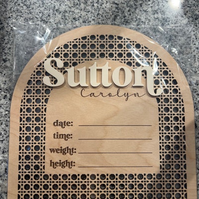 Baby Birth Announcement Sign, Boho Baby Arch Name Sign, Boho Birth ...