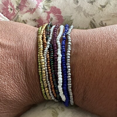 Seed Bead Bracelets Stretch Bracelets Stackable - Etsy