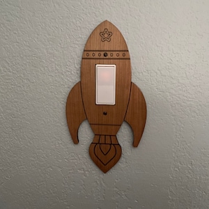 Wood Rocket Light Switch Plate Cover - Etsy
