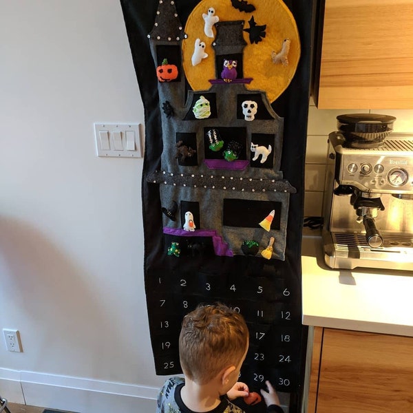 Halloween Countdown Calendar Pattern - Felt Haunted Moonlit 'monster ...