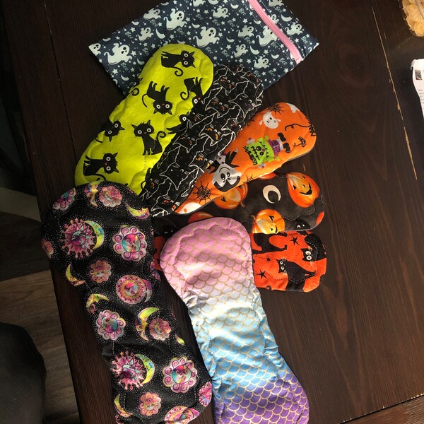 MADE TO ORDER Reusable Cloth Pad Sets Period Pads Eco Friendly Gothic ...