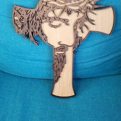 Jesus and Cross Laser Cut File. Vector File for Laser Cutting. Wall Art ...